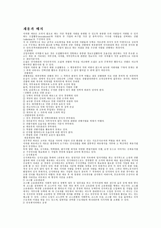 (인적자원) 인사관리의 중요성과 비전~