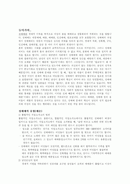 성매매 범죄 레포트 자료