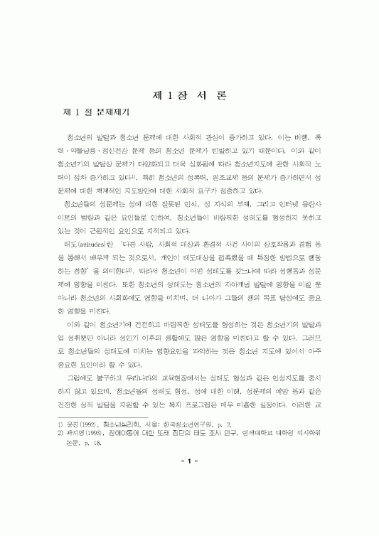 청소년 성연구 논문