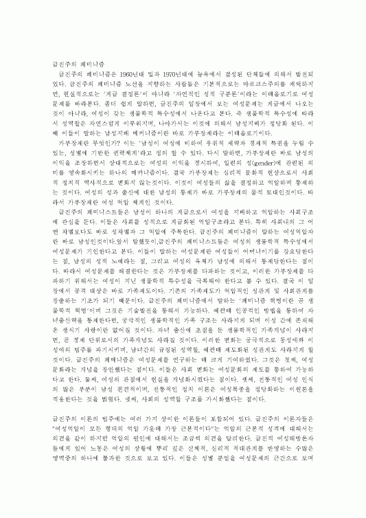 급진주의 페미니즘이론