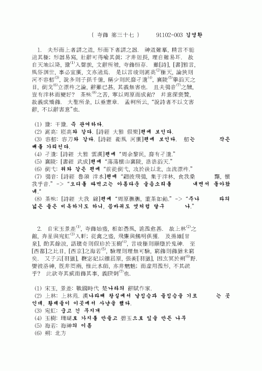 과식(夸飾)에 대하여