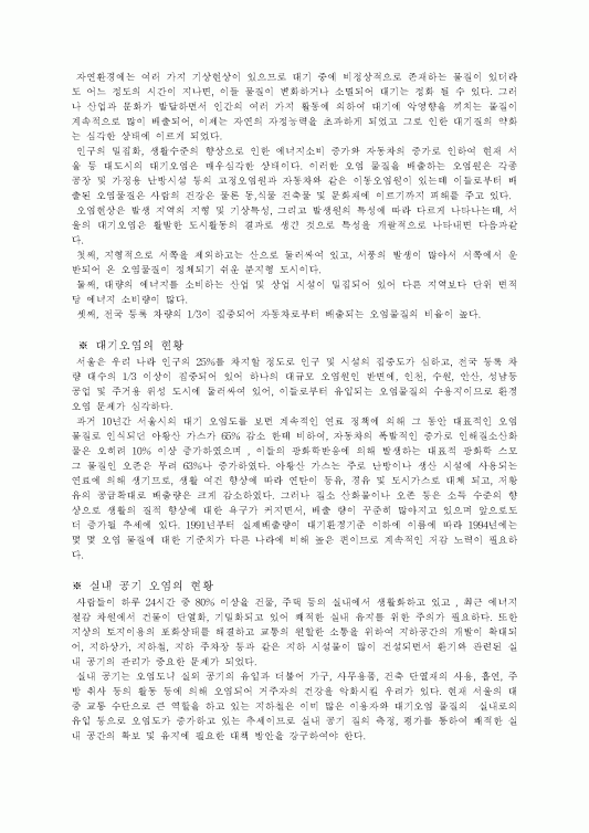대기 오염 레포트 자료