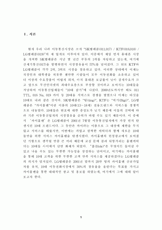 카이홀맨 광고분석