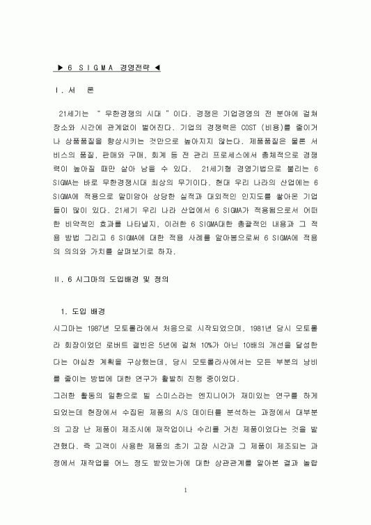 6시그마 경영전략