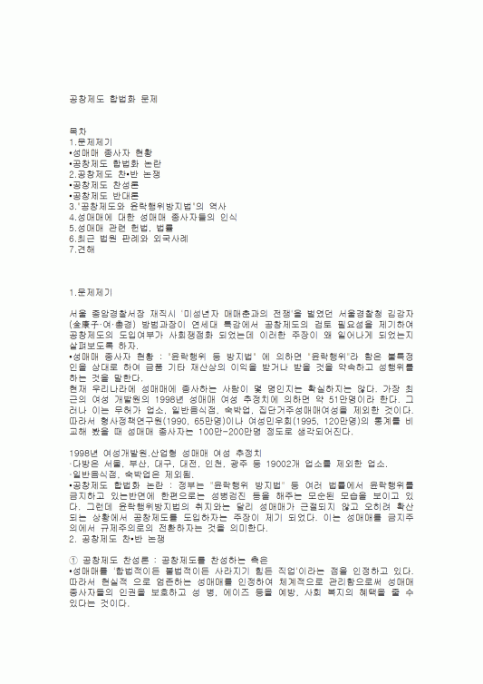 공창제도 합법화 문제
