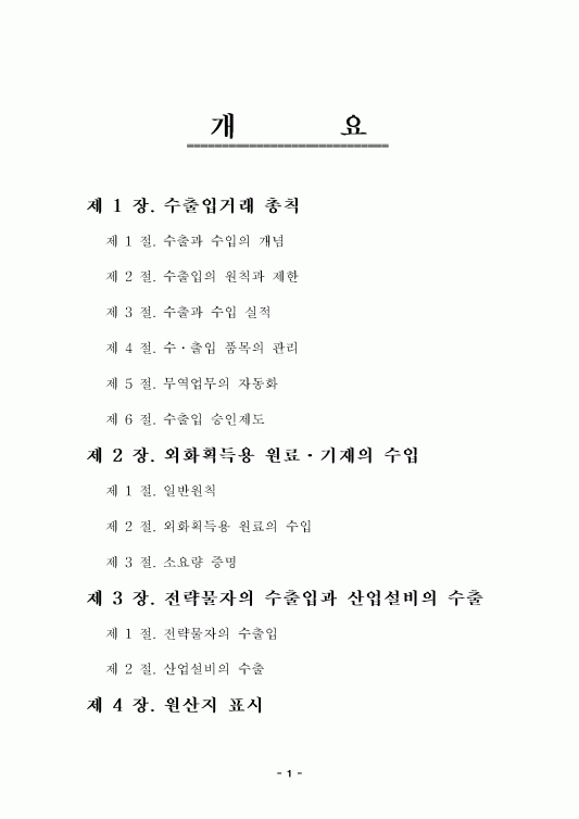 대외무역법에 의한 수출입 관리체체