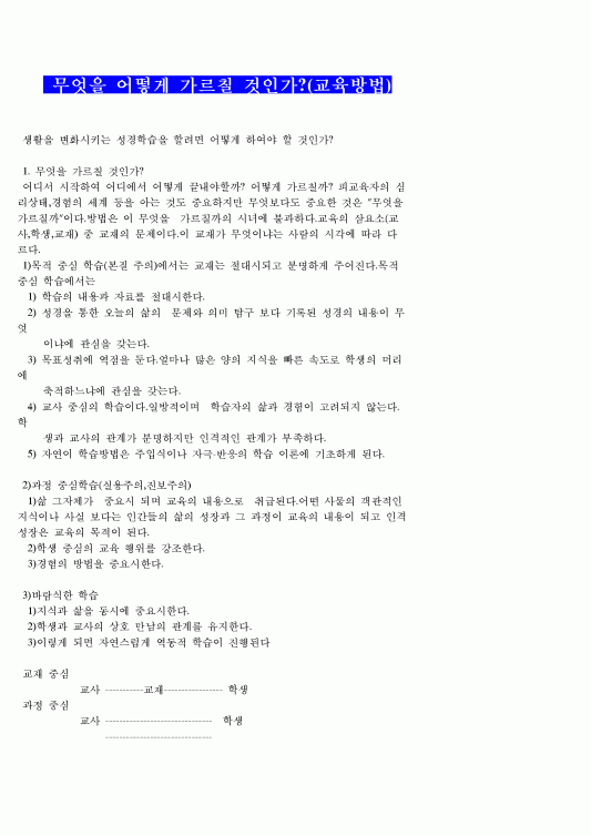 성경학습 레포트 자료
