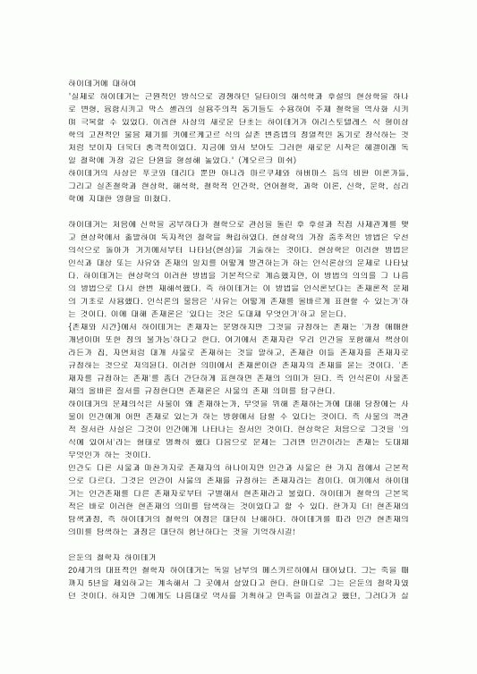하이데거에 대하여