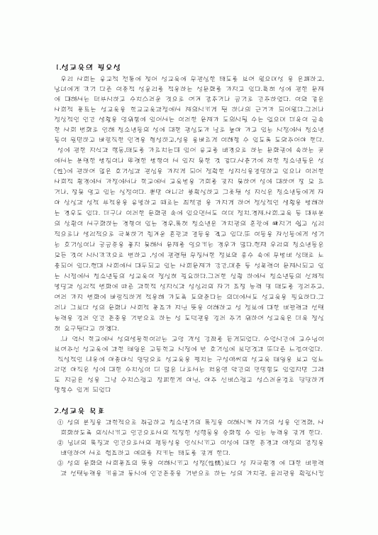 [사회과학] 성교육의 필요성