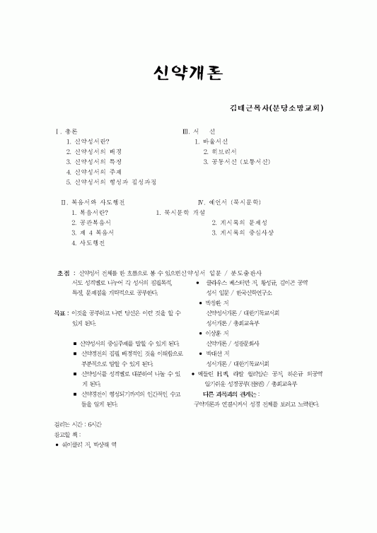 신앙생활의 표준