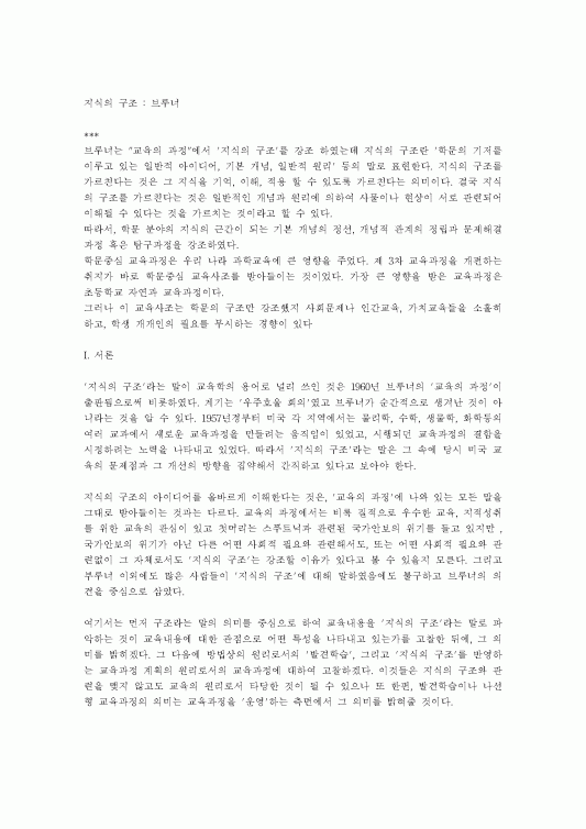 지식의 구조 : 브루너