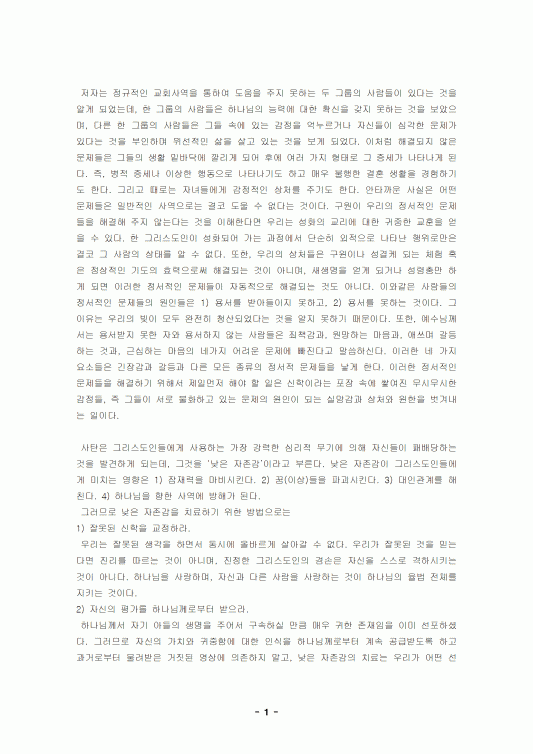 [인문과학] 상한감정의 치유