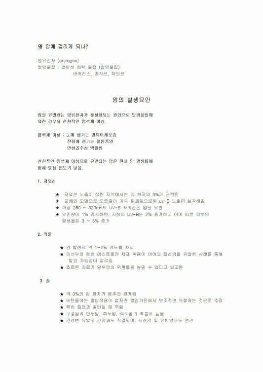 왜 암에 걸리게 되나?
