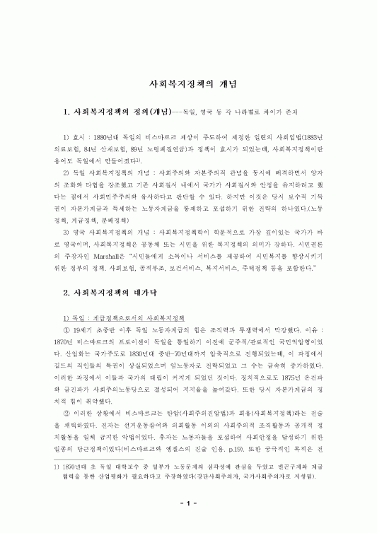 [인문과학] 사회복지정책의 개념 [분석/조사]
