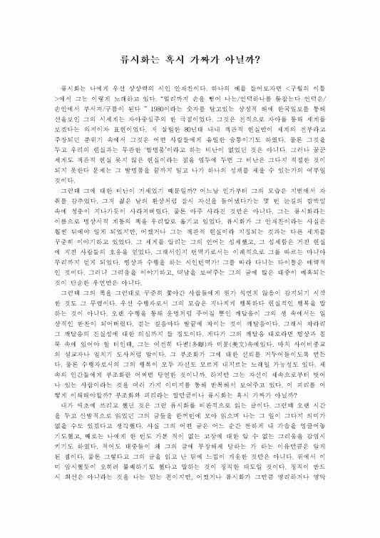 류시화에 대한 비평글..