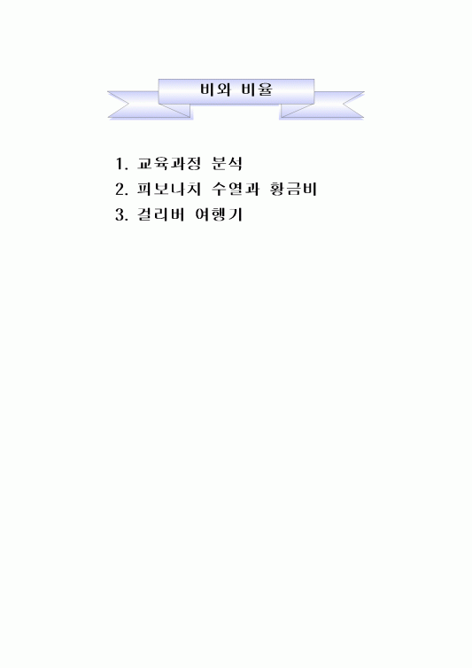 비와 비율 레포트 자료