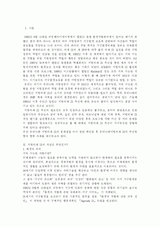 지방의제21현황과문제점