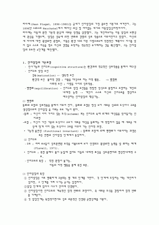 삐아제 인지발달이론