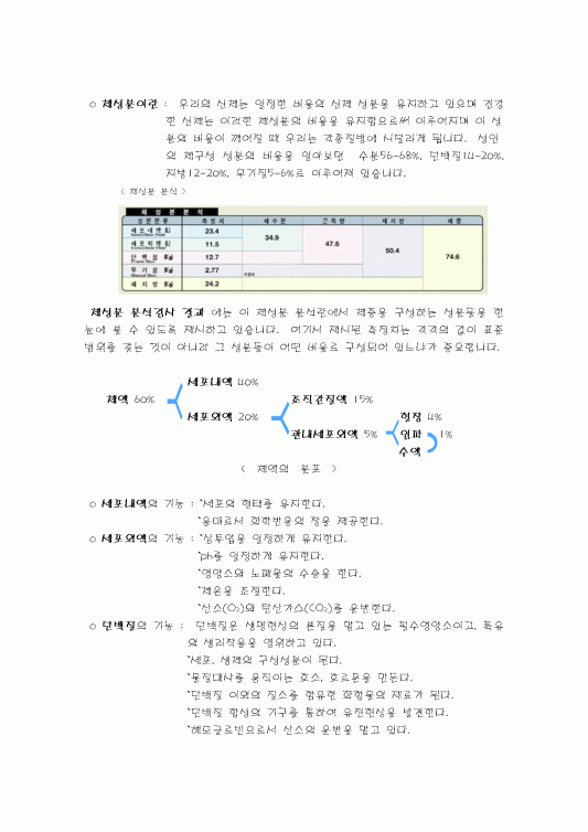 체성분분석 레포트 자료