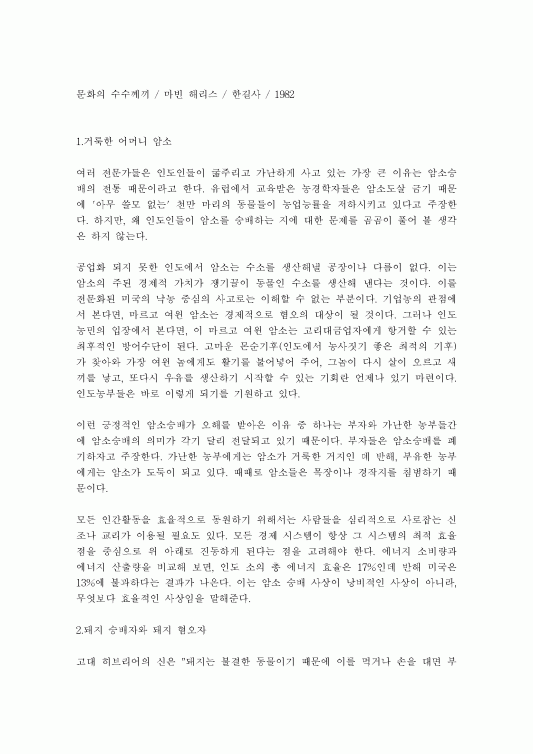 문화의 수수께끼 요약서평