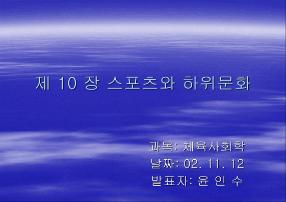 스포츠와 하위문화
