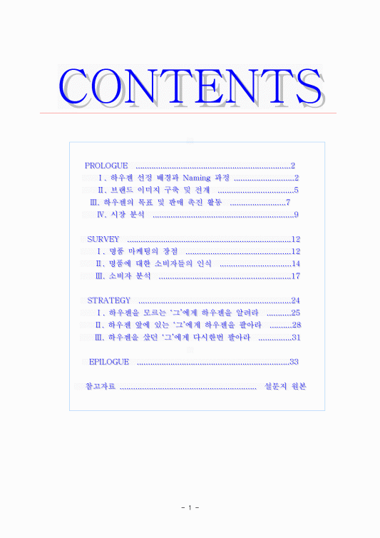 하우젠의 마케팅 전략 연구