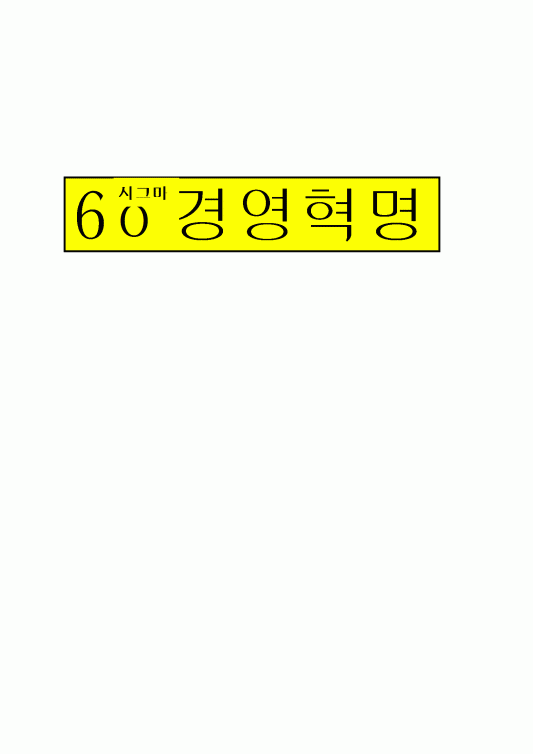 6시그마 경영혁명