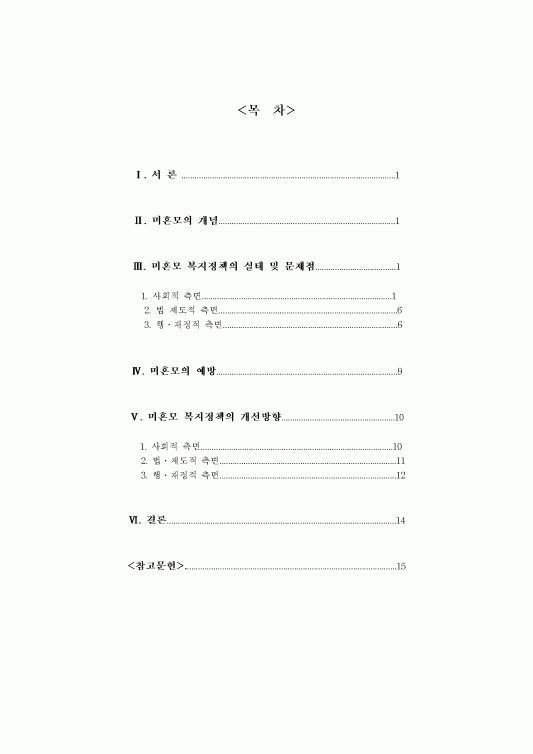 미혼모 복지정책 해결방안