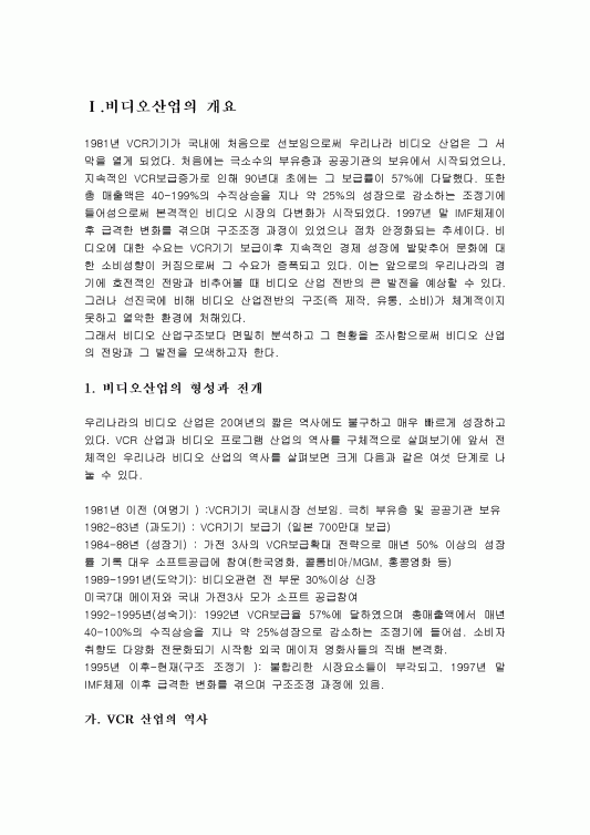 비디오 & DVD산업