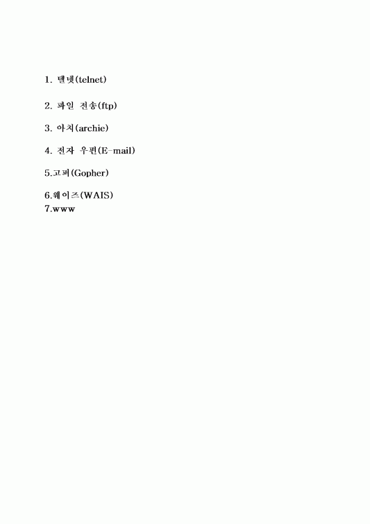 인터넷 - 우리에게 주는 서비스
