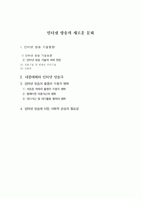 인터넷 방송의 새로운 문화