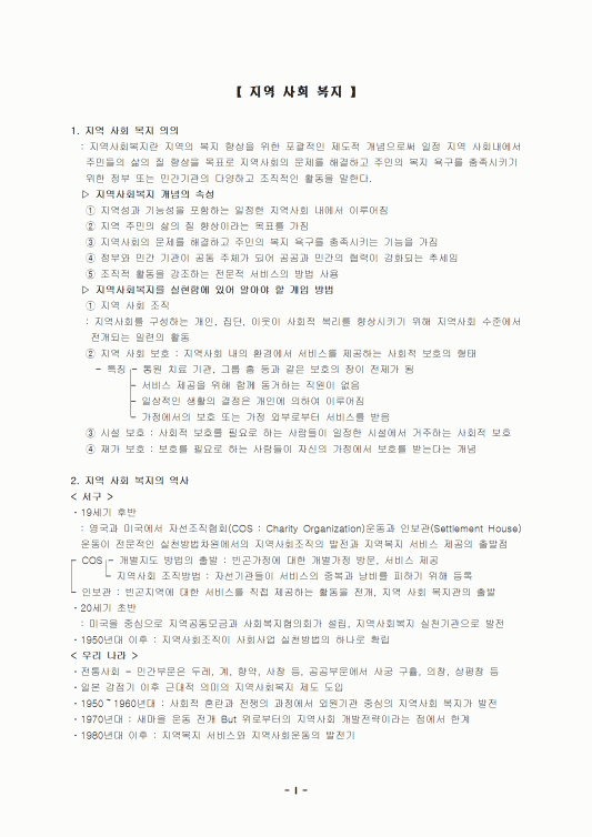 지역사회복지 정책