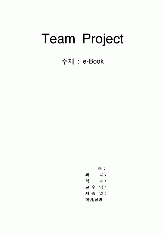e-book에 관한 보고