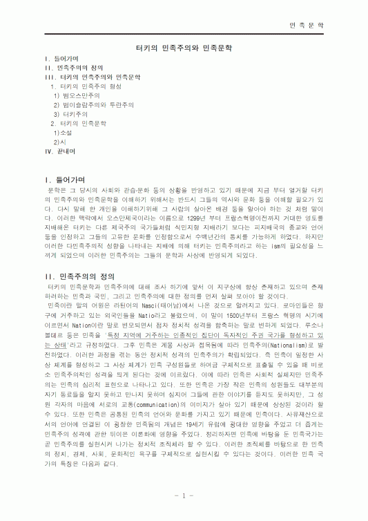 터키의 민족주의