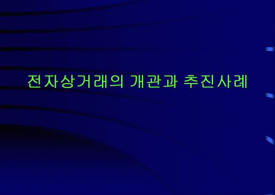 전자상거래 현황과 추진사례