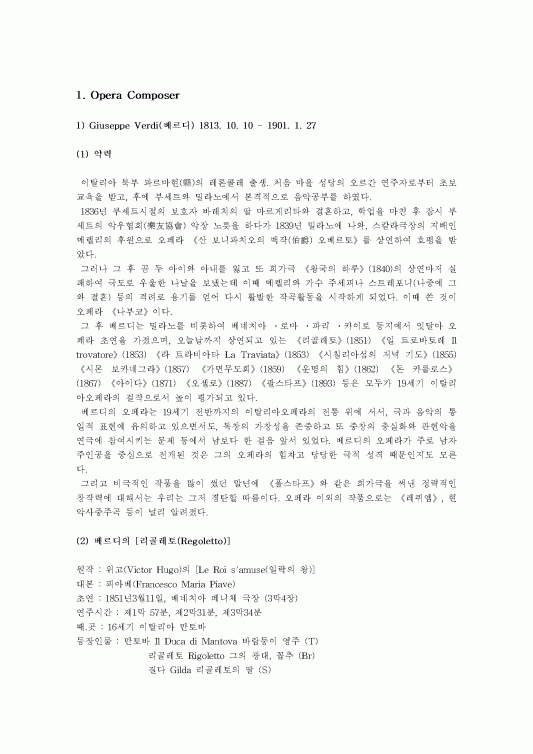 오페라 작곡가들(베르디, 롯시니, 비제)