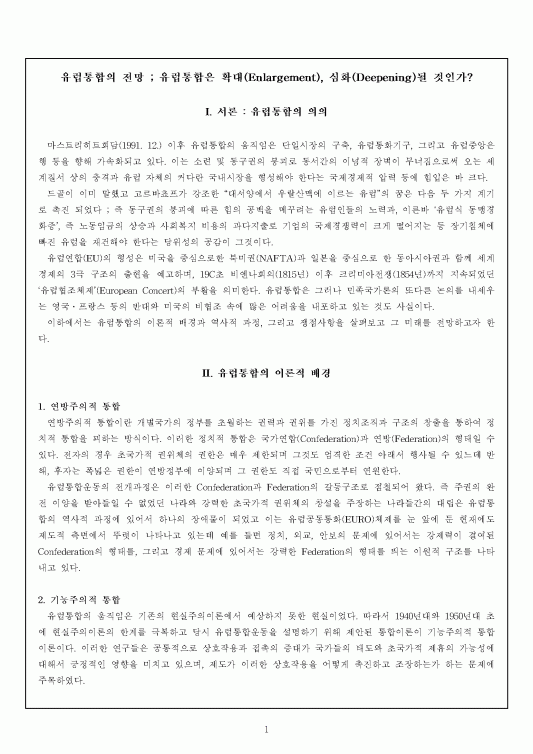 EU통합이 가지는 시사점