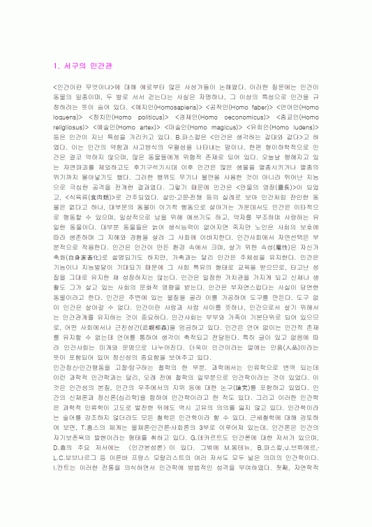 서구와 유대의 인간관 비교