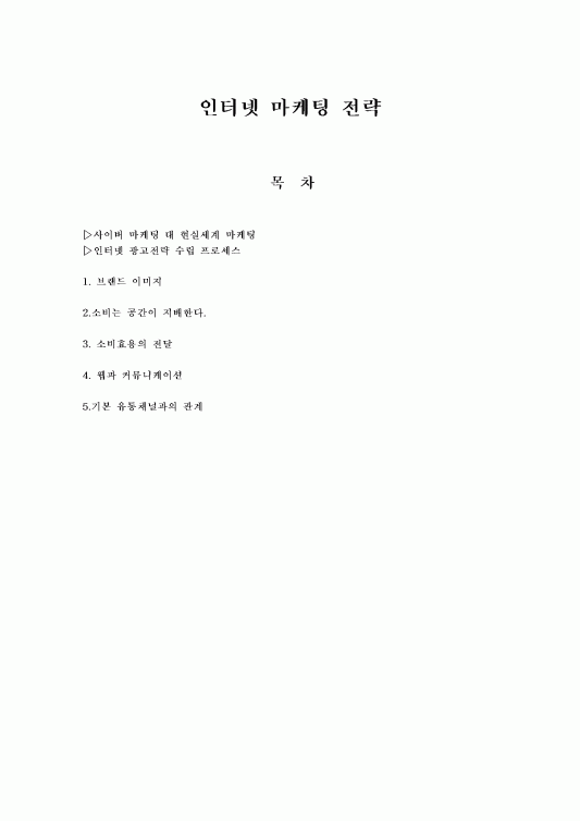 인터넷 마케팅 전략 [인문과학]
