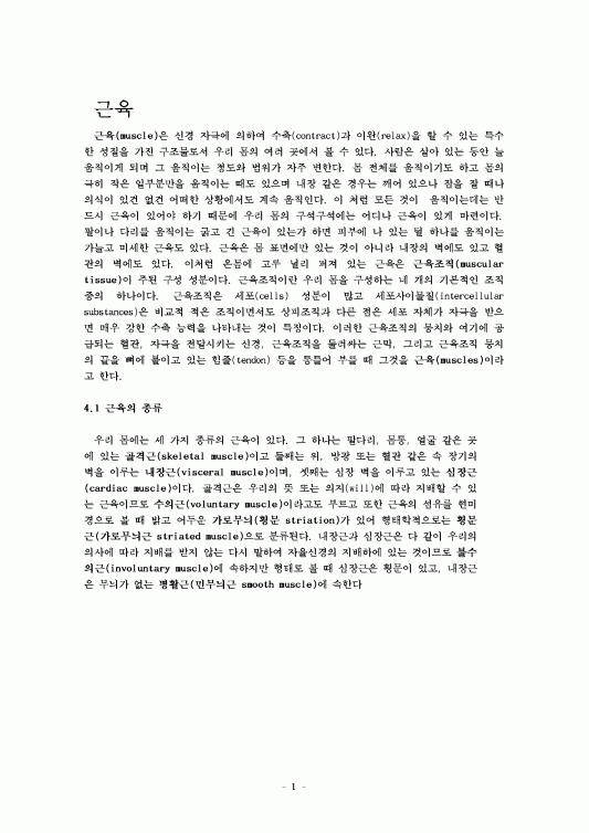근육(muscle)의 종류