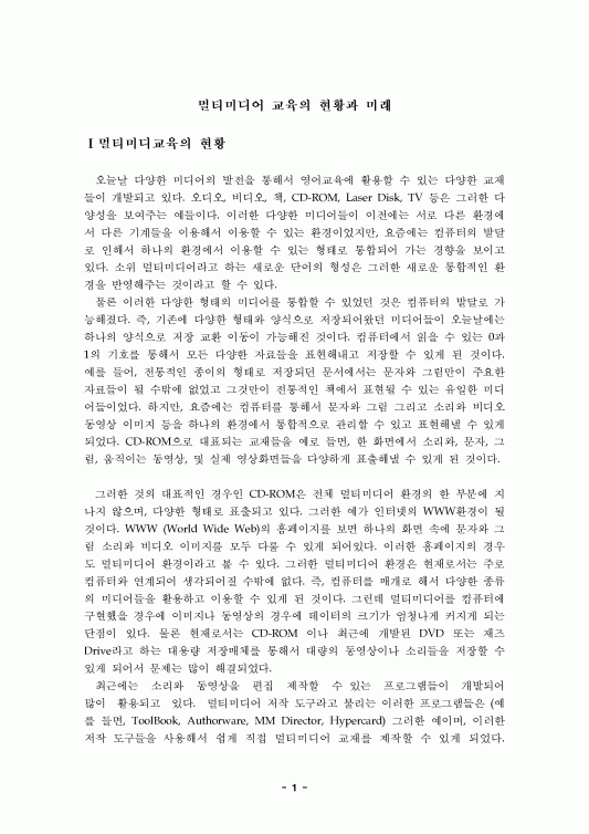 멀티미디어 교육의 현황과미래