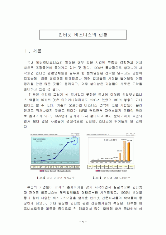 인터넷 비즈니스 현황