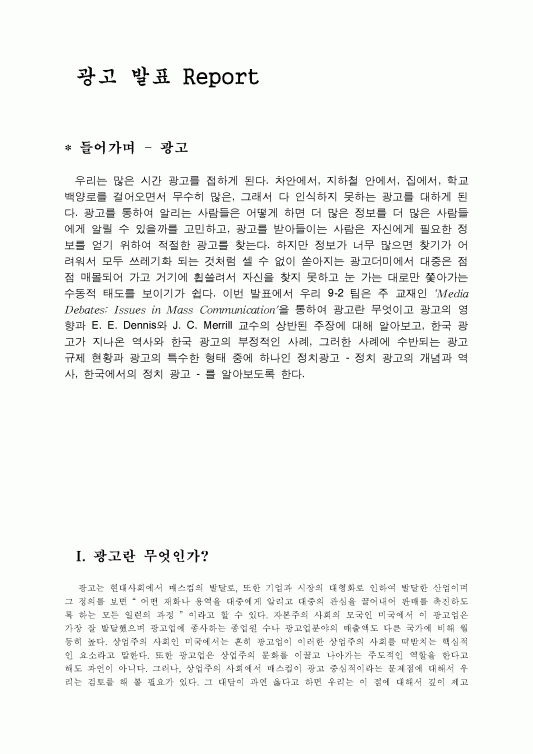 광고 발표 Report
