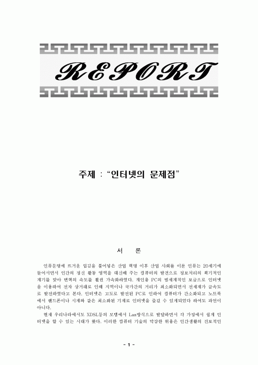 인터넷의 문제점