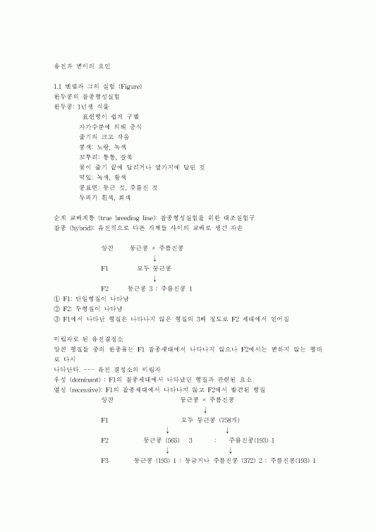 유전과 변이의 요인