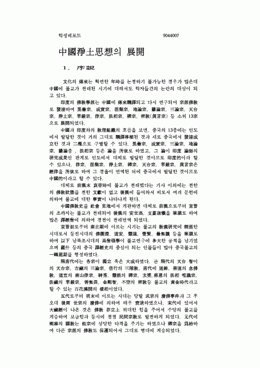 정토전개 레포트 자료