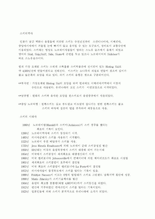 [스키] ski 레포트 자료