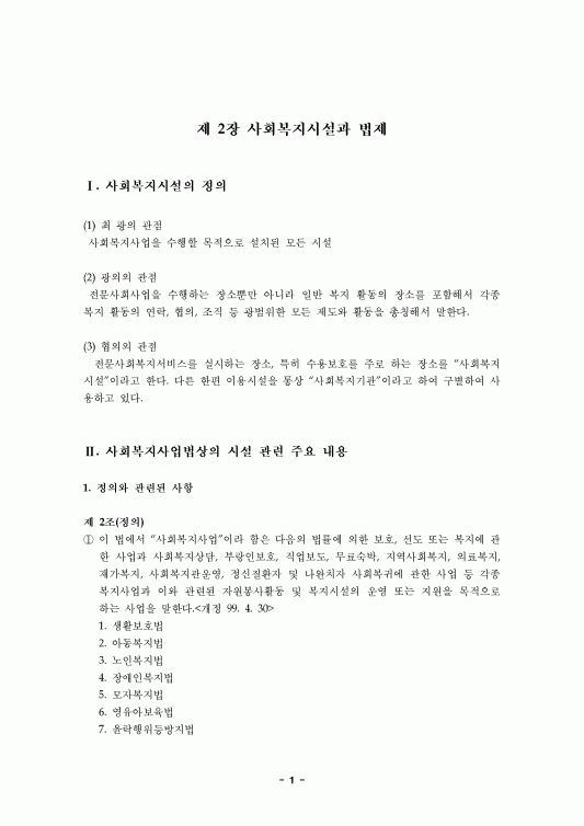 사회복지시설과 법제