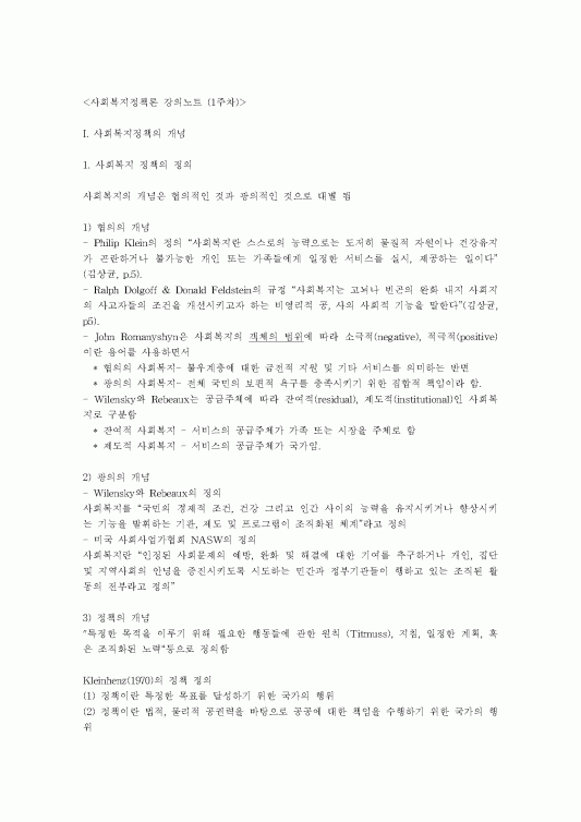 [분석/조사] 사회복지정책의 개념 [사회과학]