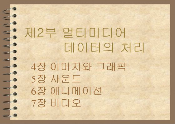 멀티미디어 데이터의 처리